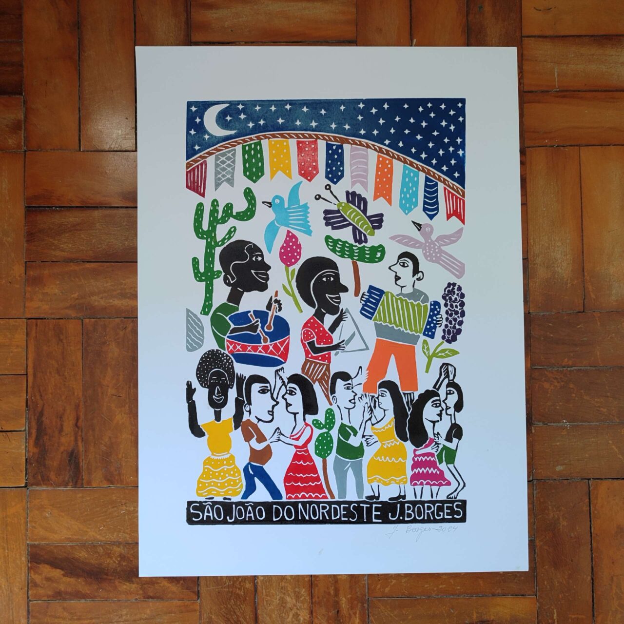 Xilogravura Original J Borges 48x66 São João Do Nordeste